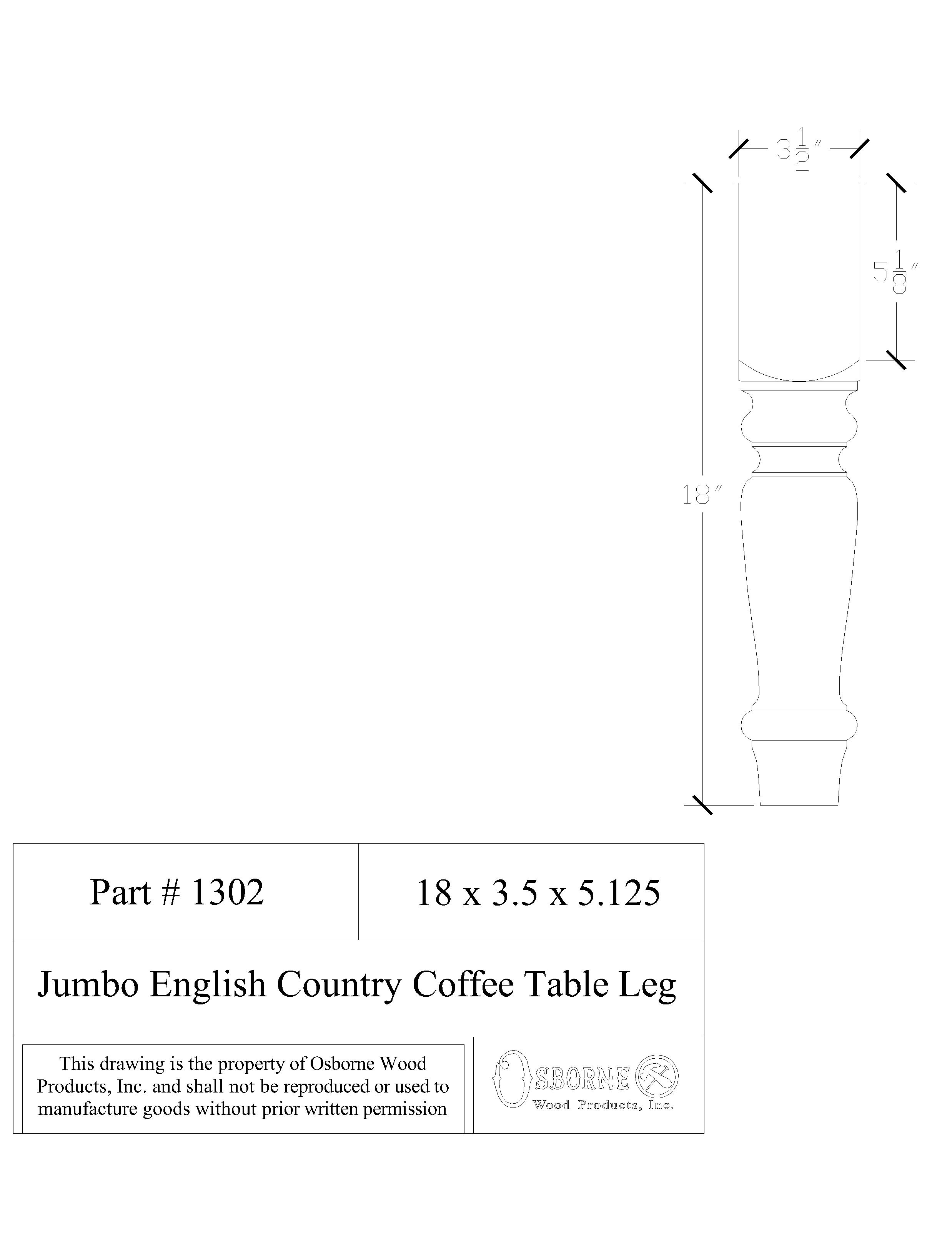 Osborne Wood | Coffee & Bench Table Legs CAD Drawings